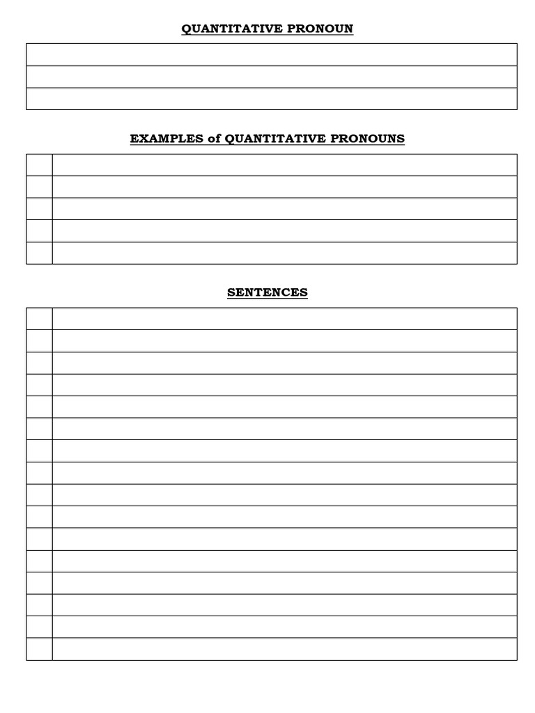 Quantitative Pronoun | PDF