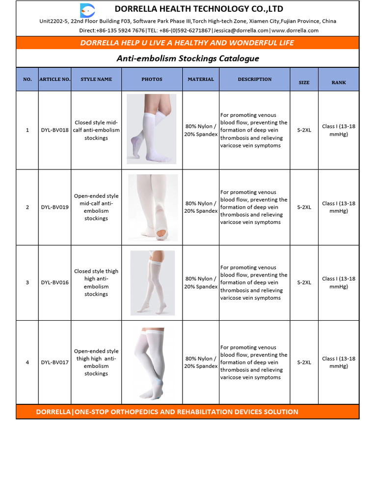 Anti-Embolism Stockings Catalogue | PDF | Vein | Thrombosis
