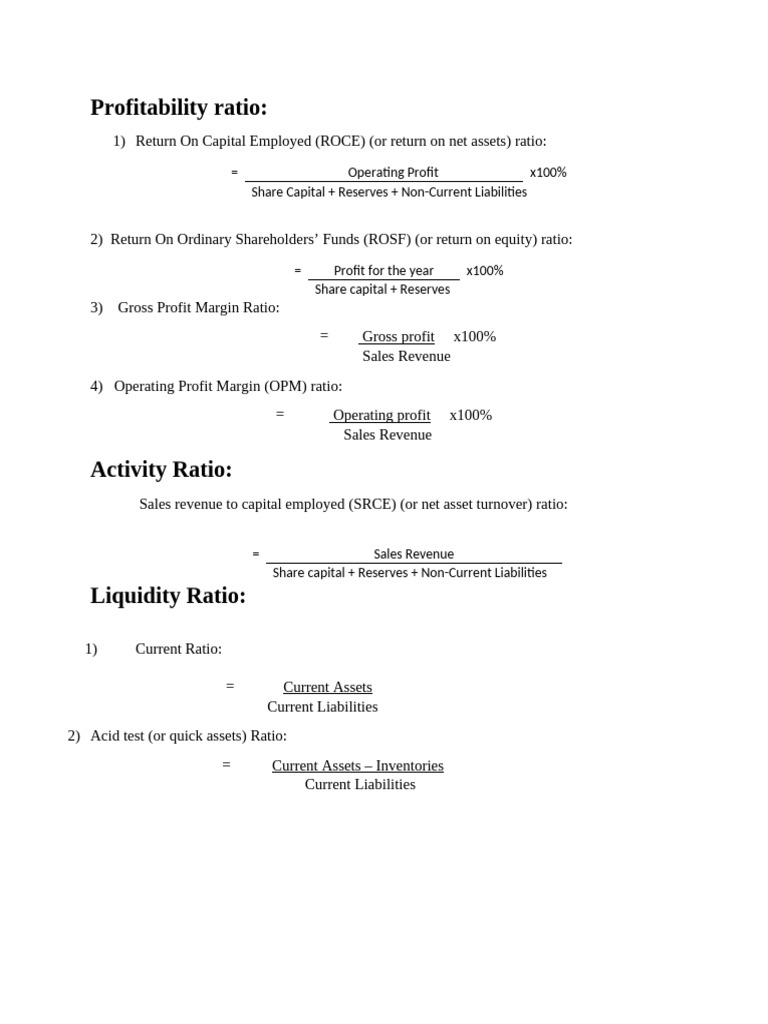 Profitability Ratios and Formulas | PDF | Dividend | Revenue