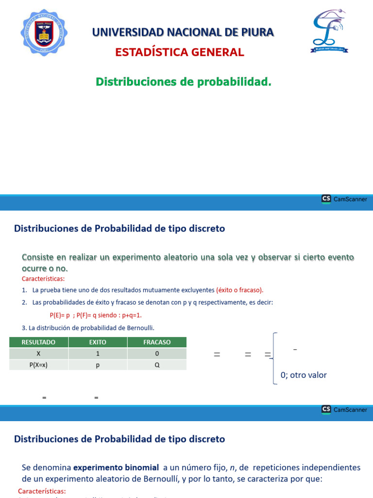 Distribuciones de Probabilidad: Guía Completa | PDF | Distribución ...