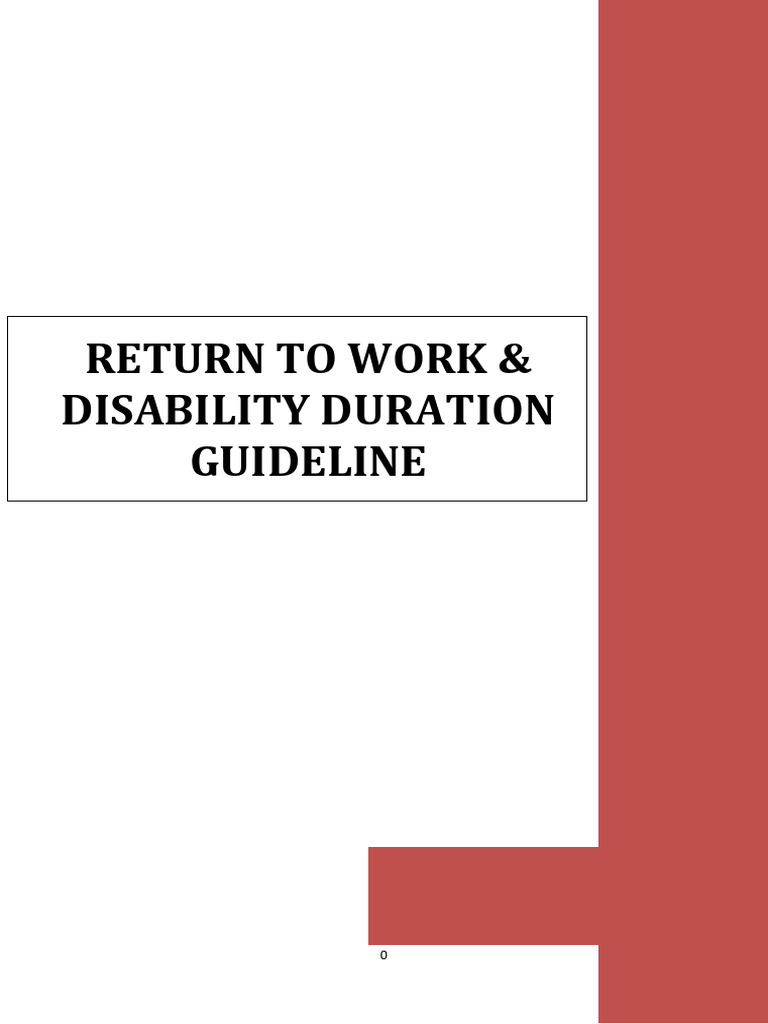 Return to Work & Disability Guidelines | PDF | Mental Disorder | Major ...