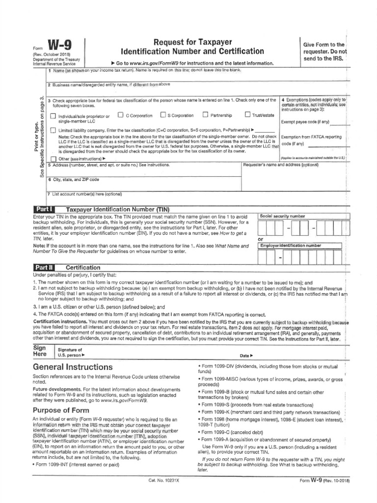 Blank w9 | PDF