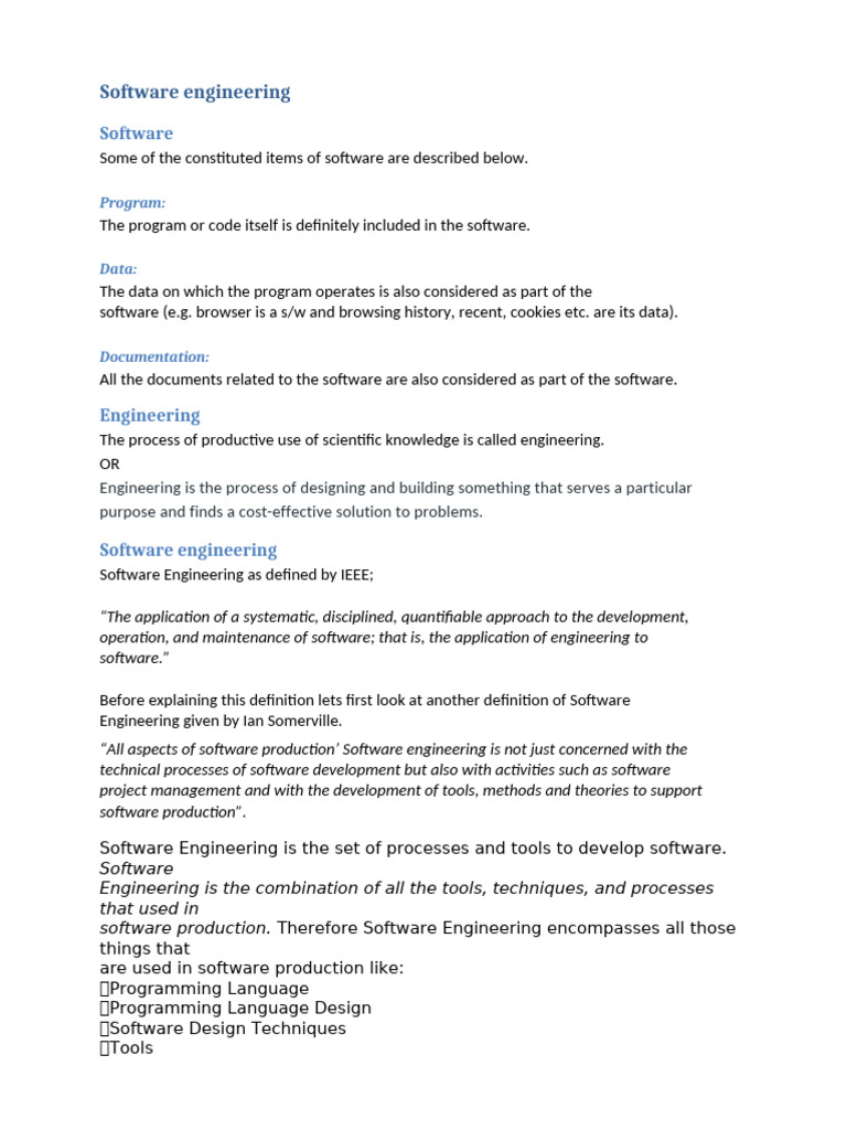 Lec1 (Intro, Nature, SW Devlop.) | PDF | Software | Engineering