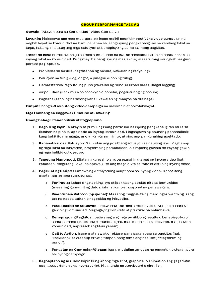 AP10 Pangkatang Gawain 2 | PDF