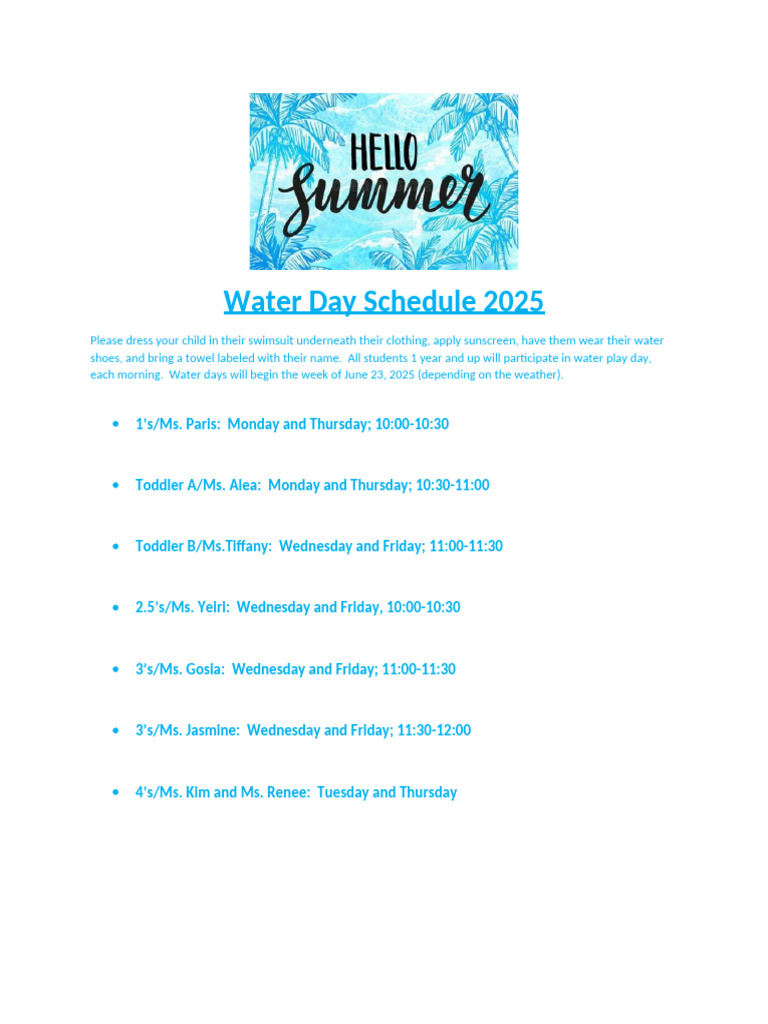 School - Water+Play+Days+2025 3 | PDF