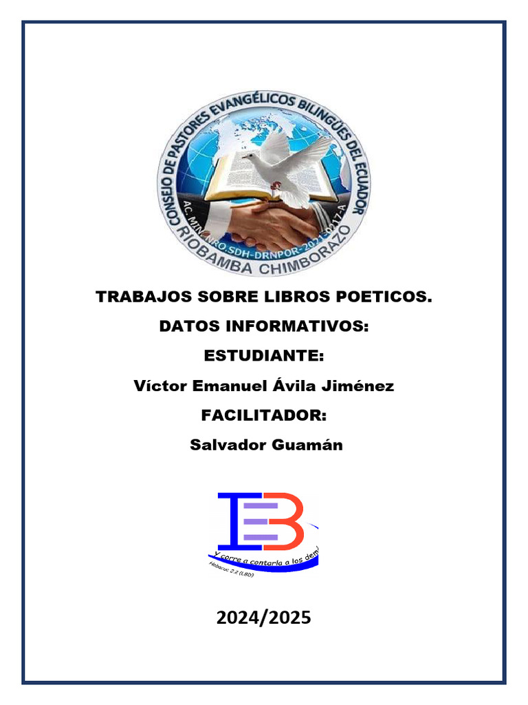 Libros Poeticos 1 (Victor Avila) | PDF | Libro de trabajo | Libro de ...
