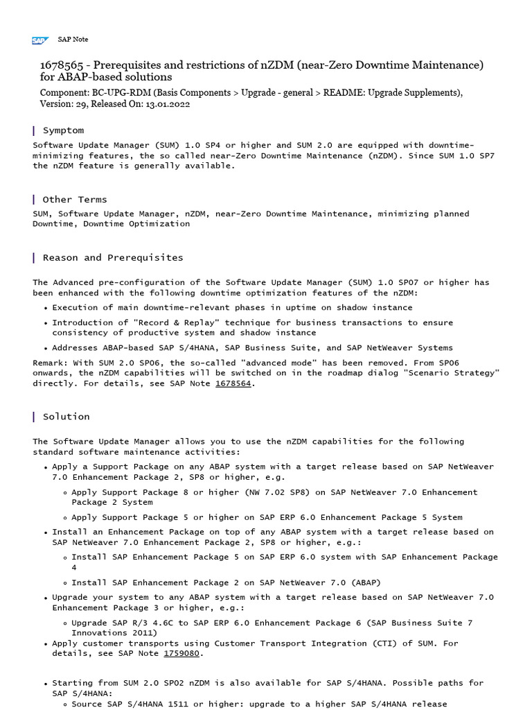 nZDM Prerequisites for ABAP Solutions | PDF | Information Technology ...