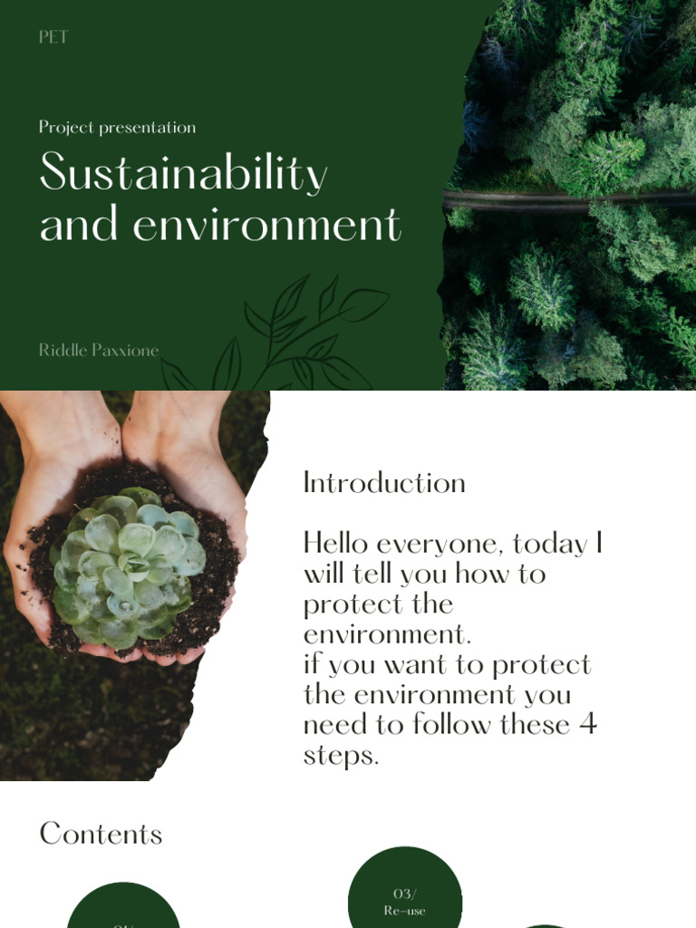 Green and White Sustainability Modern Presentation | PDF