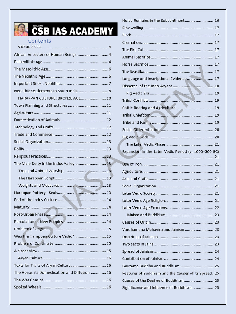 Ancient India Short Notes | PDF | Homo | Paleolithic