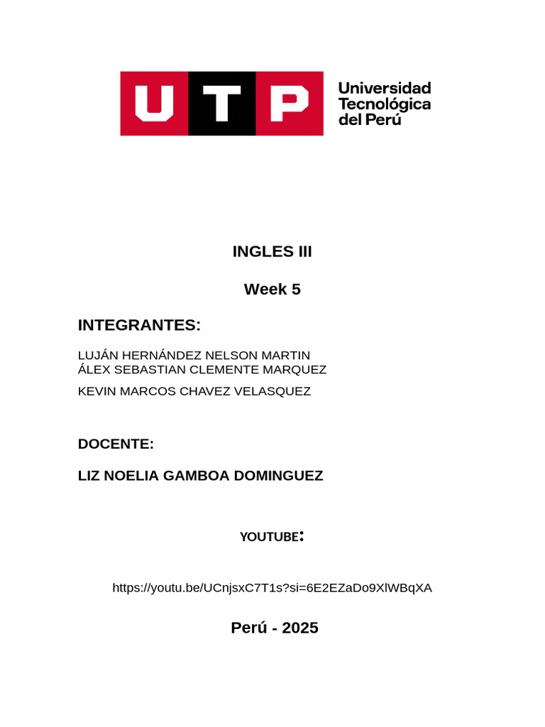 INGLESIV Semana5 | PDF
