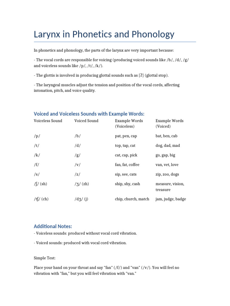 Larynx Phonetics | PDF