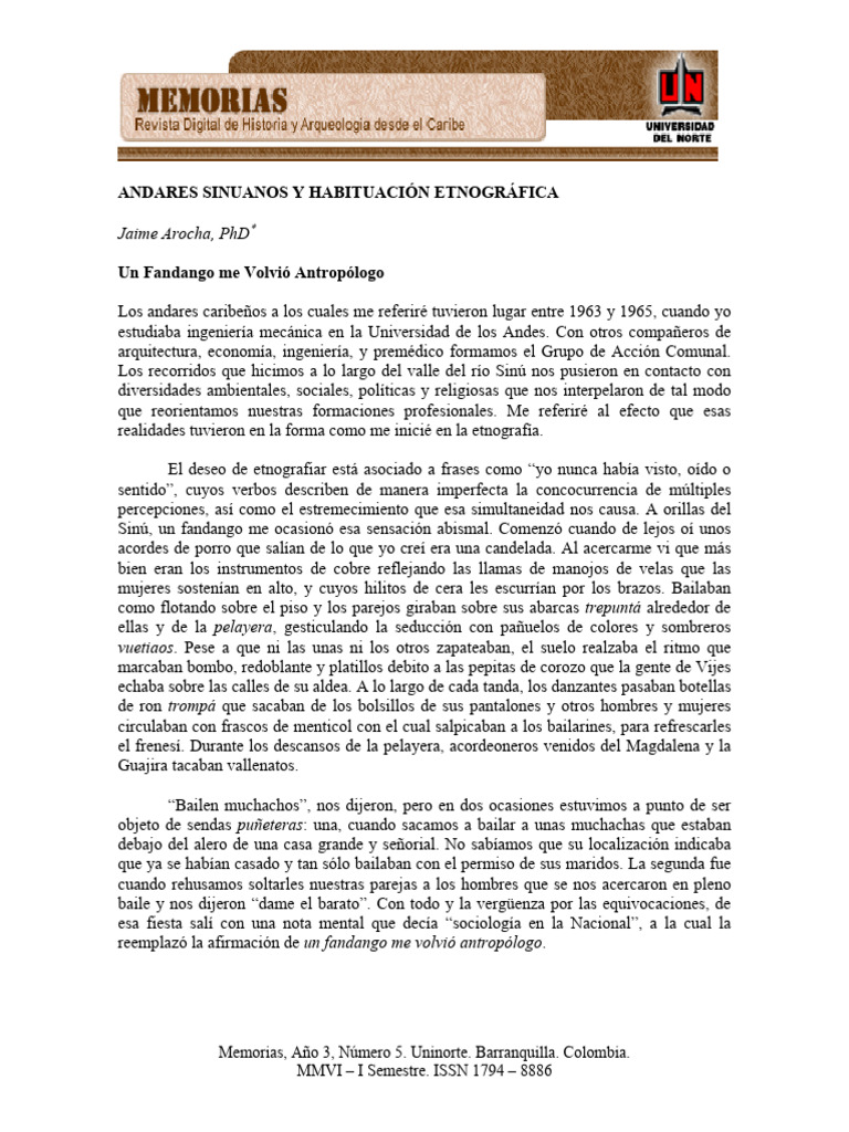 Arocha Como Me Hize Antropologo | PDF | Colombia | Antropología