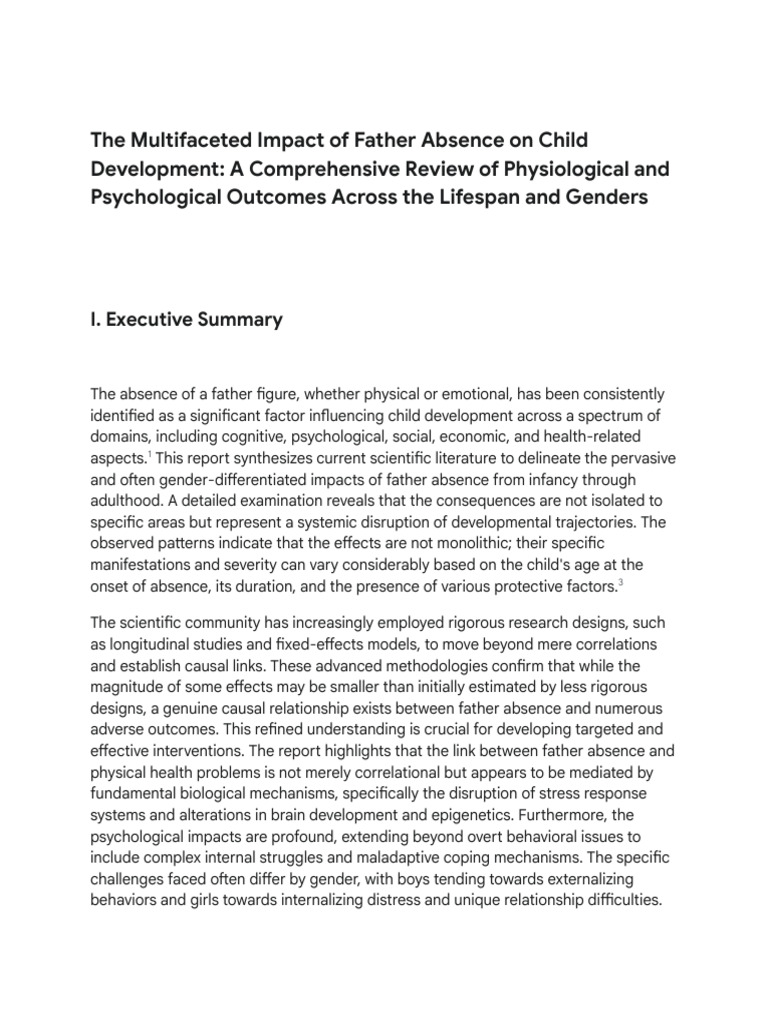 Father Absence - Child Development Impact | PDF | Psychological ...