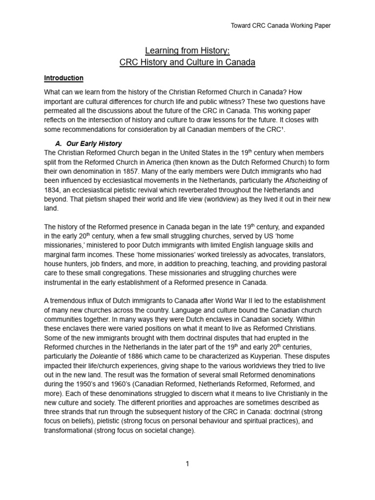Lessons from CRC History in Canada | PDF | Secularity