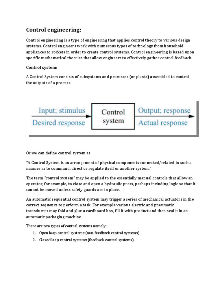 Control Engineering | PDF | Control System | Control Theory
