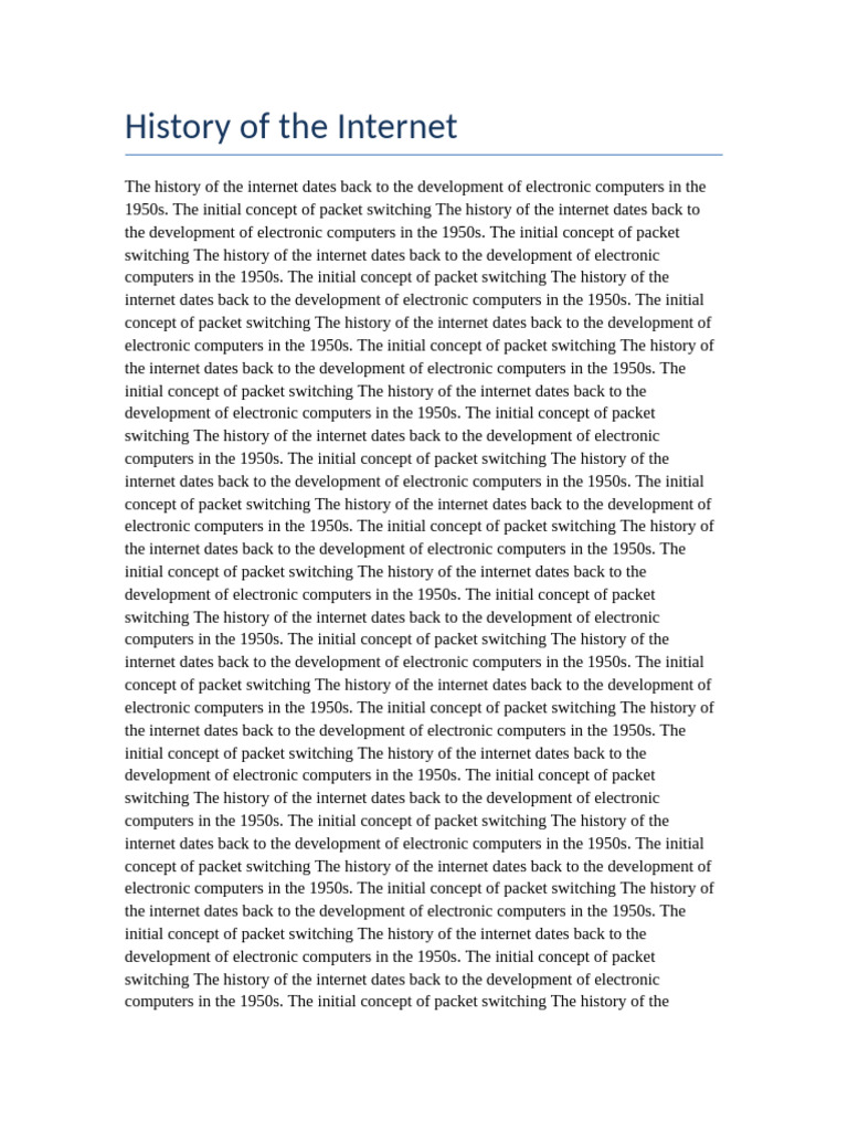 History of The Internet | PDF | Internet | Information Age