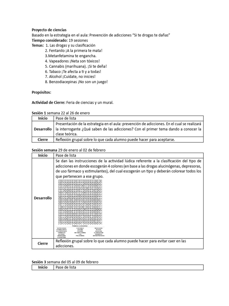 Proyecto Si Te Drogas de Dañas Ciencias | PDF | Drogas | Cigarrillo electrónico