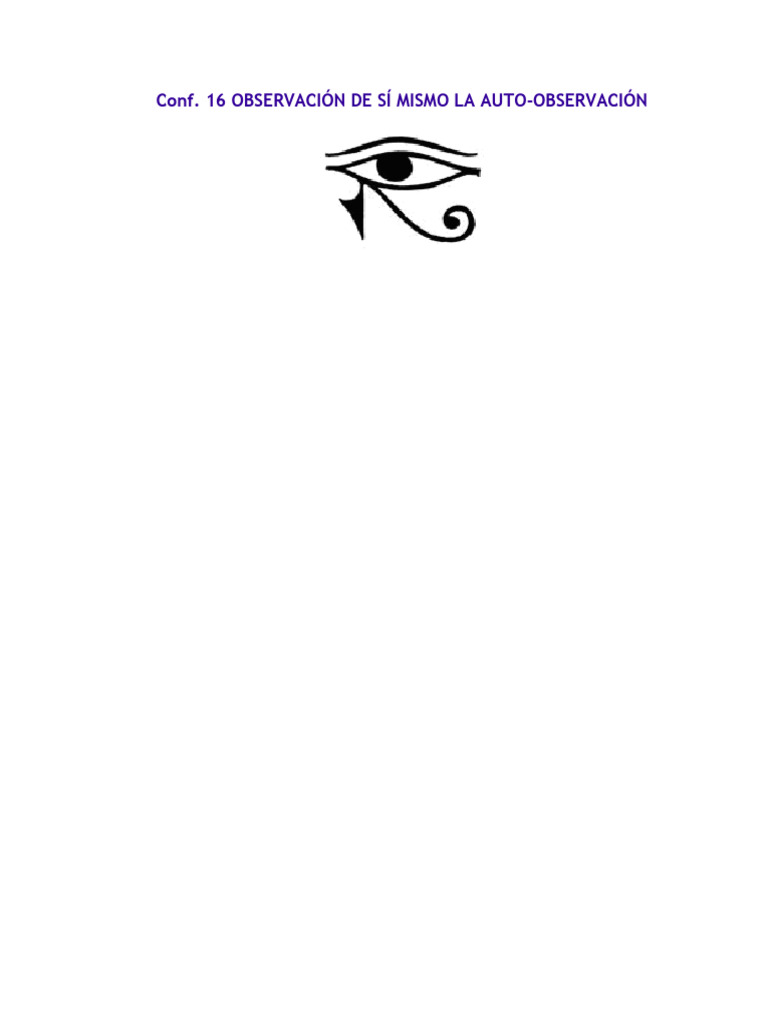 16.observación de Sí Mismo La Auto-Observación | PDF | Pensamiento ...