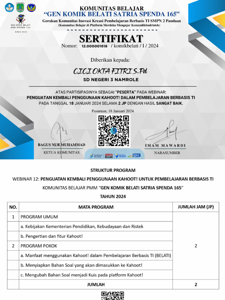 Certificate XplKJeC52P Salin | PDF