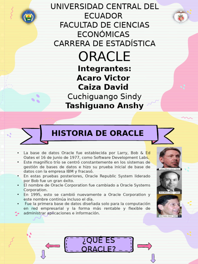 Oracle Diapositivas - BD | PDF | Bases de datos | Oracle Corporation