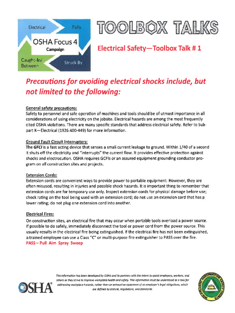 Electrical Toolbox Talks | PDF