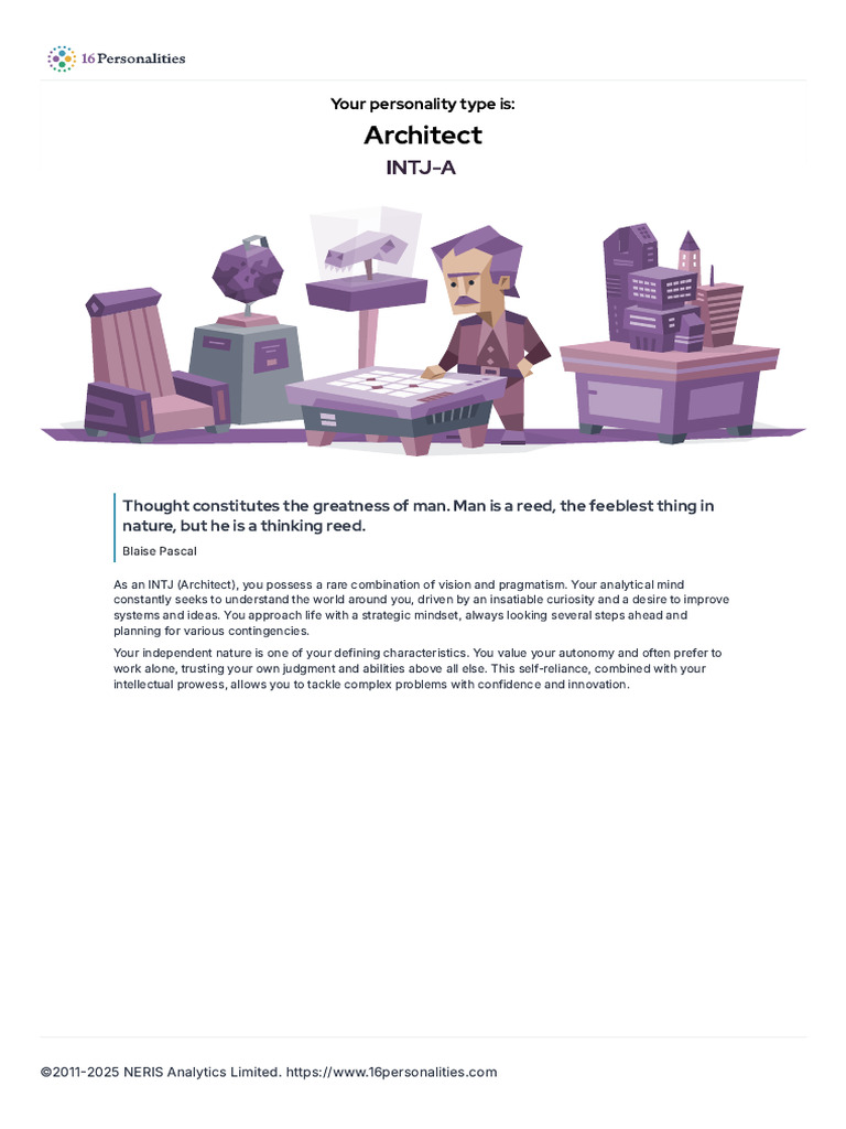 INTJ Architect Personality Overview | PDF | Psychological Resilience ...