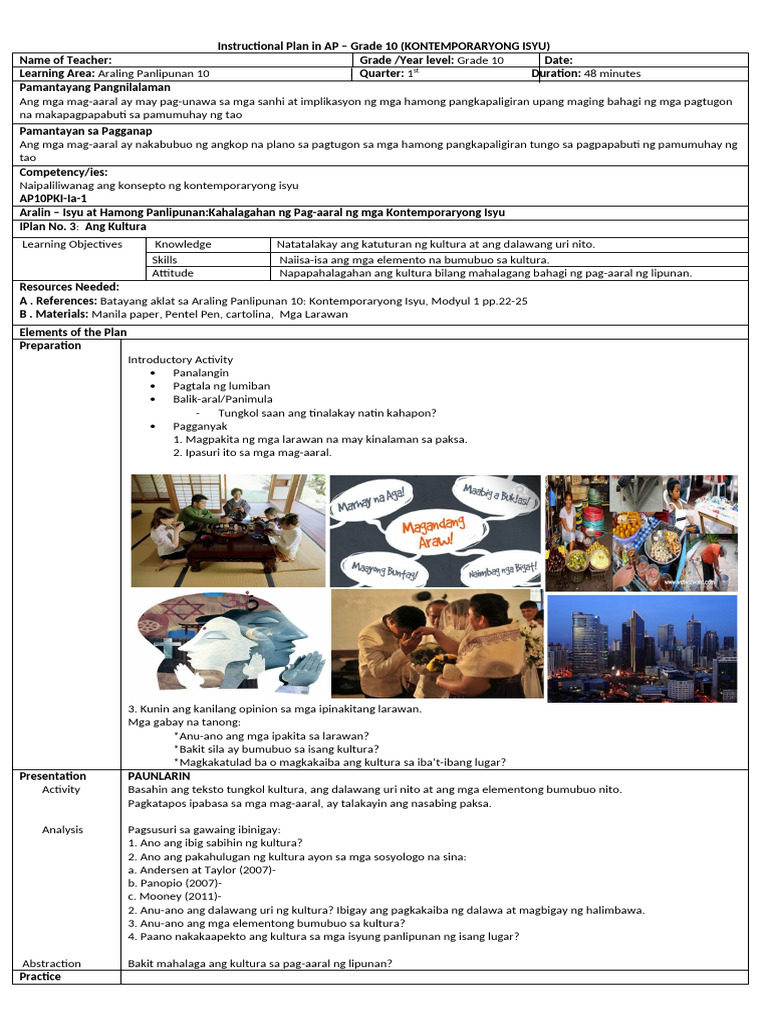 LP AP10 Aralin 0.3 q1 PAUNLARIN | PDF