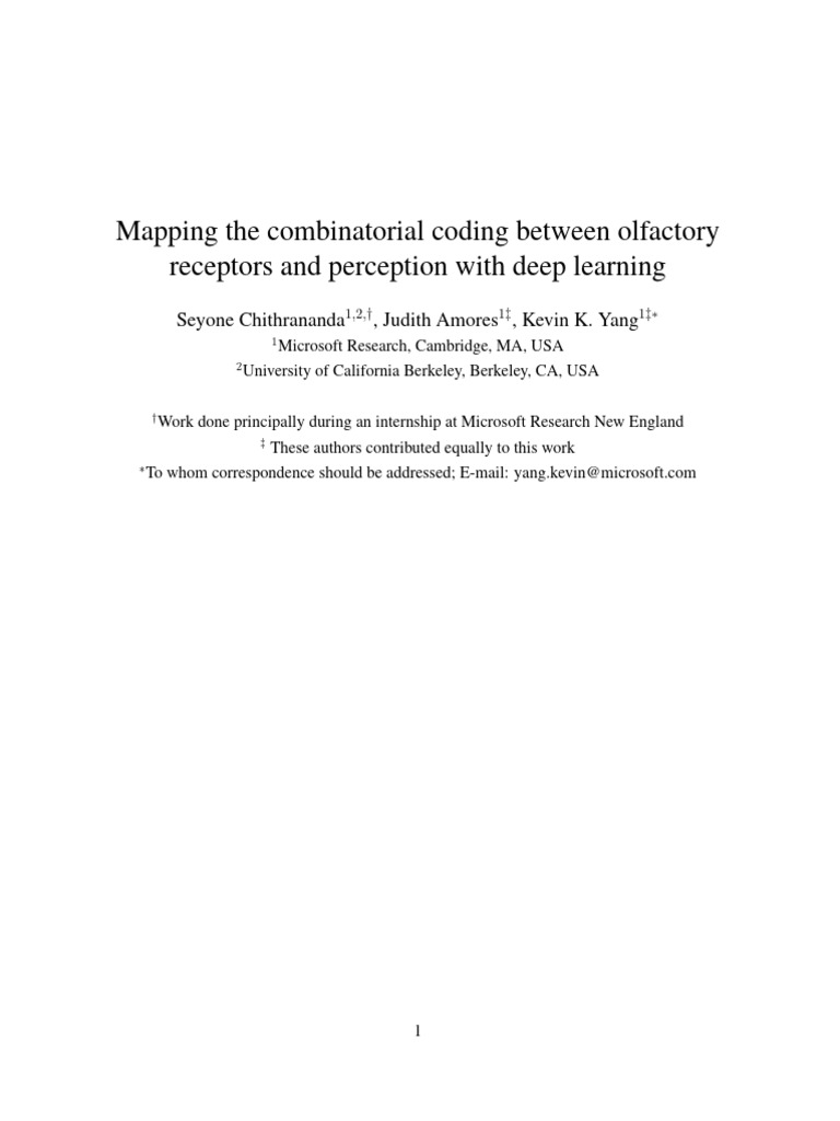 Mapping The Combinatorial Coding Between Olfactory Receptors And