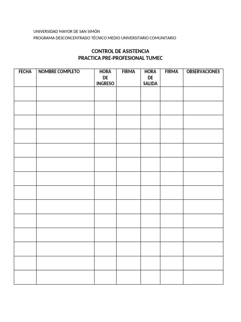 Hoja de Asistenca Para El Anillado | PDF