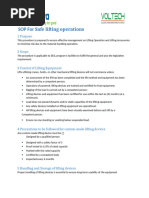 SOP for Safe Lifting Operations | PDF | Elevator | Crane (Machine)