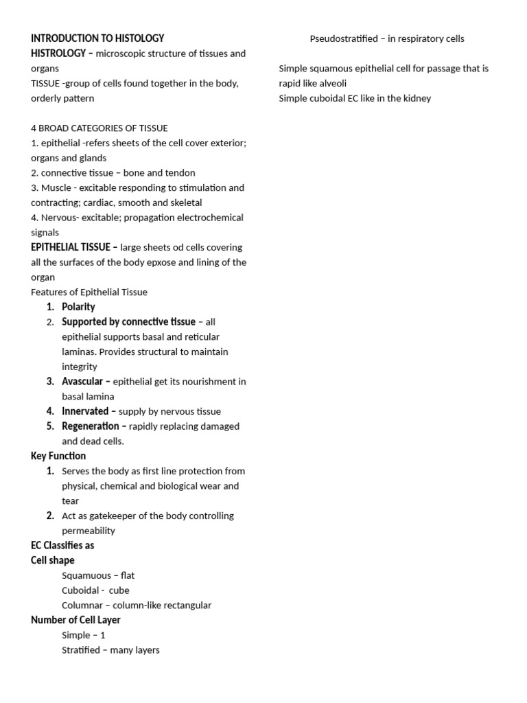 Introduction to Histology Basics | PDF