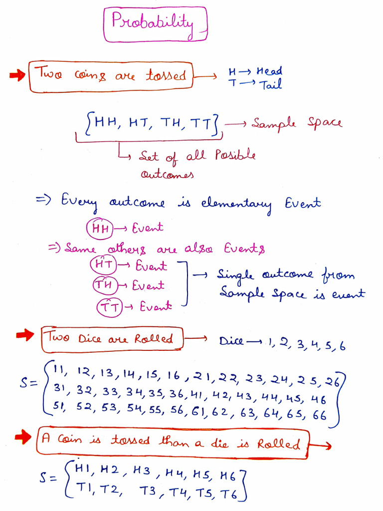 Probability Handwritten Notes | PDF