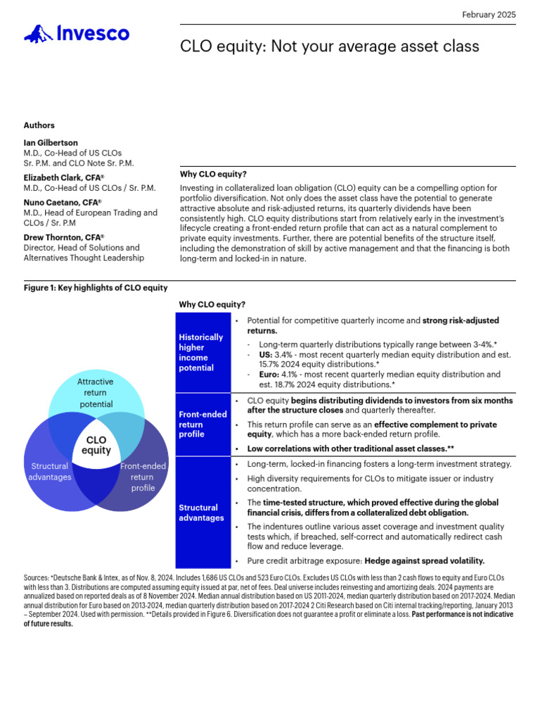 Invesco Clo Equity Not Your Average Asset Class Feb 2025 | PDF ...