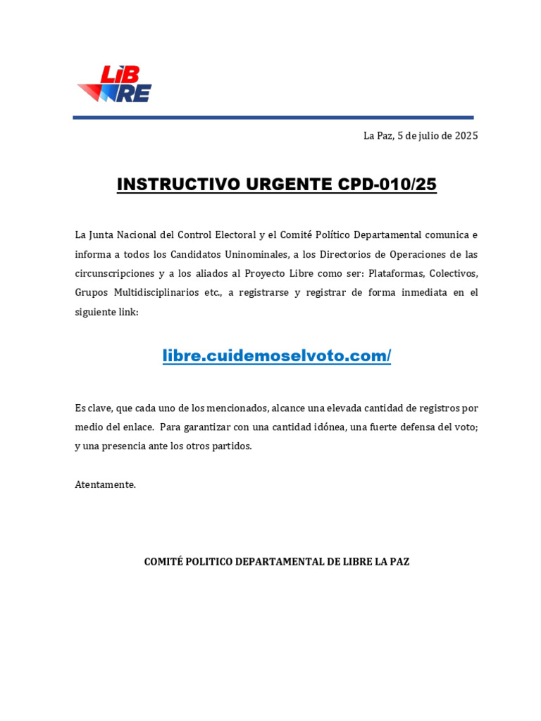 Instructivo Urgente | PDF