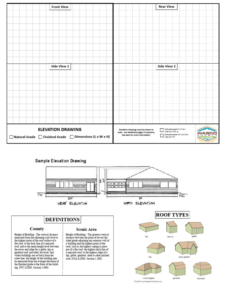 Sloped Roof Elevation Drawing Guide | PDF