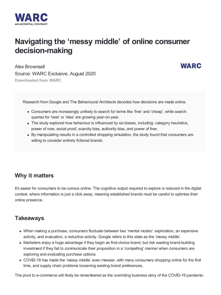Navigating The Messy Middle' of | PDF | Brand | Behavior