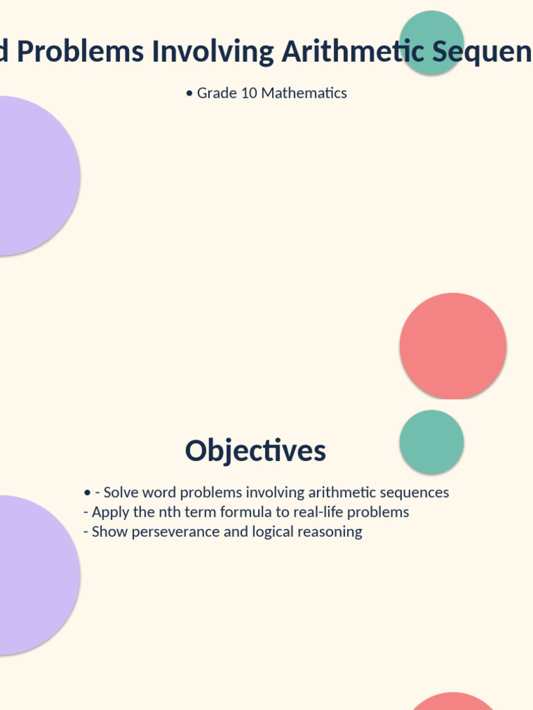 Solving Arithmetic Sequence Problems | PDF