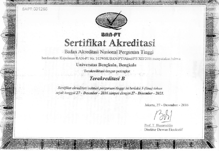 akreditasi unib | PDF