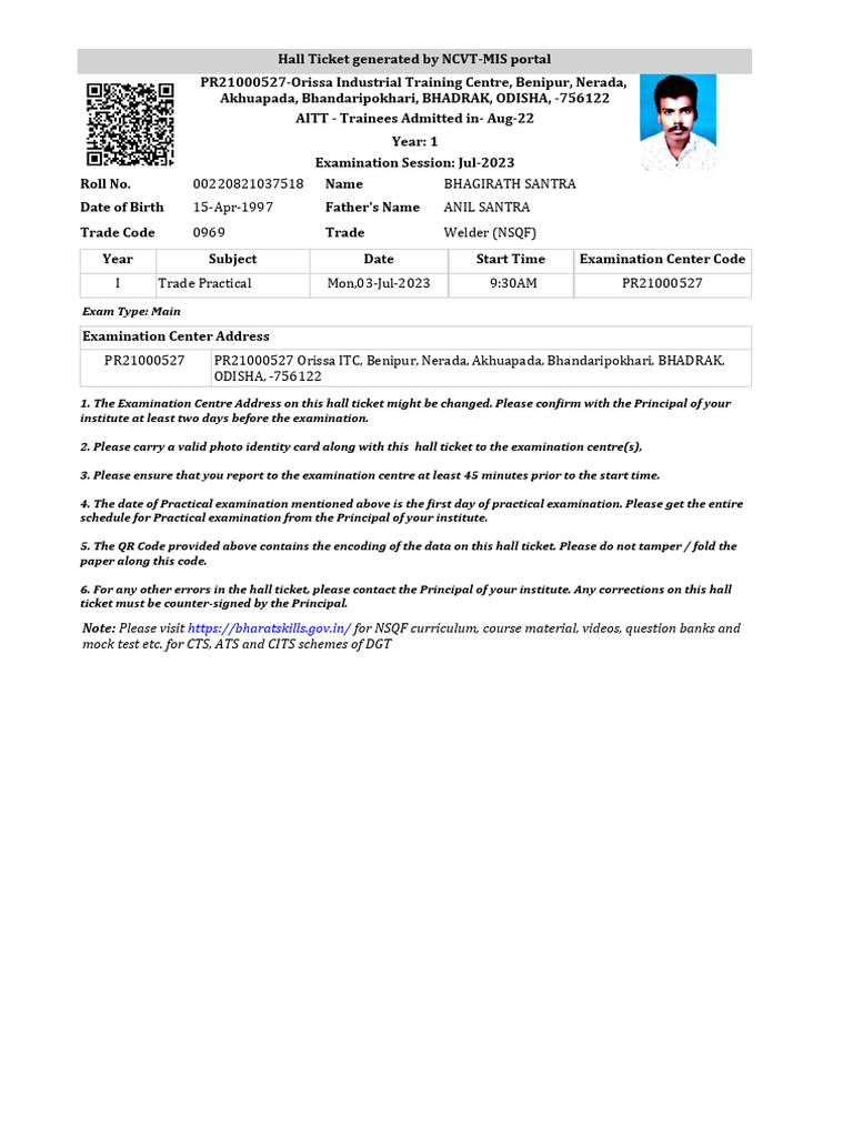 HallTicket July2023 | PDF