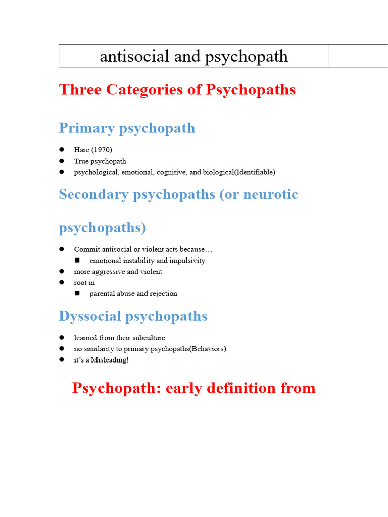 Criminal Psy | PDF | Psychopathy | Antisocial Personality Disorder