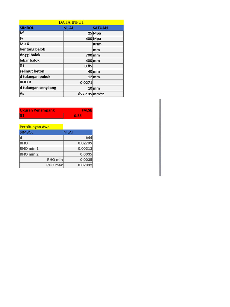 Analisis Rho Beton dan Rasio Penulangan | PDF
