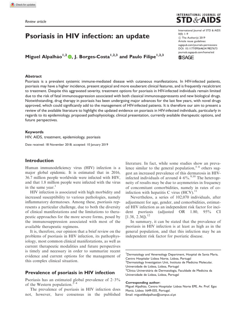 Psoriasis Management in HIV Patients | PDF | Psoriasis | Infection