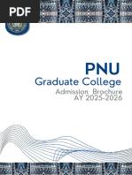 Pnu Admission | PDF | Postgraduate Education | Educational Stages