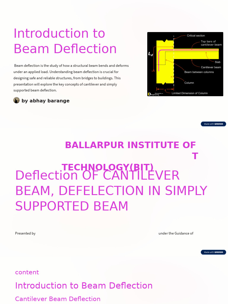 Introduction To Beam Deflection | PDF | Beam (Structure) | Mechanics