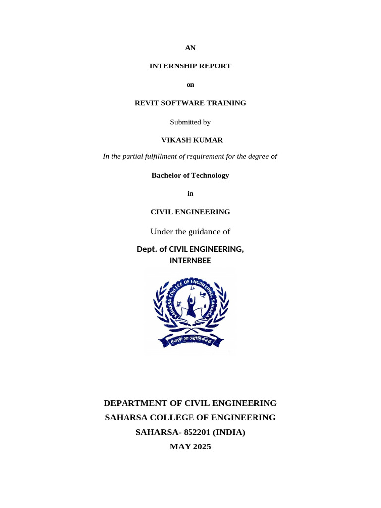 Revit Architecture Two Week Report Final | PDF | Building Information ...