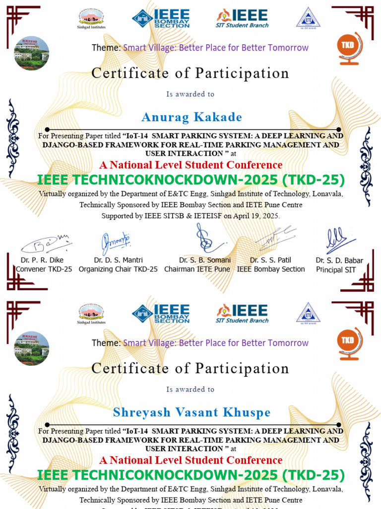 Certificates IoT TKD-25 | PDF | Institute Of Electrical And Electronics ...