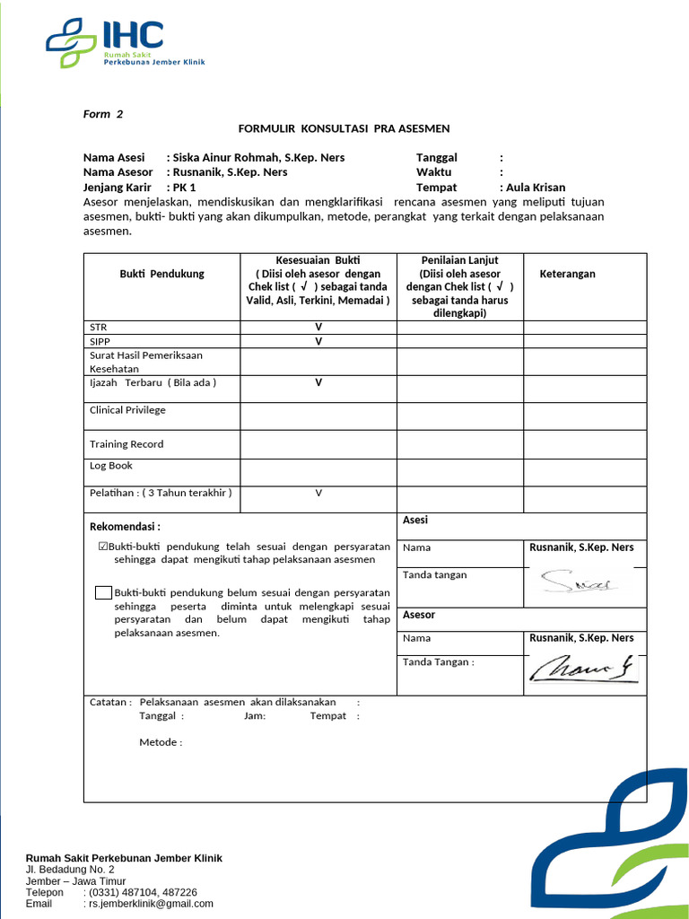 FORM-02 Pra Asesmen Kredential 2025 | PDF