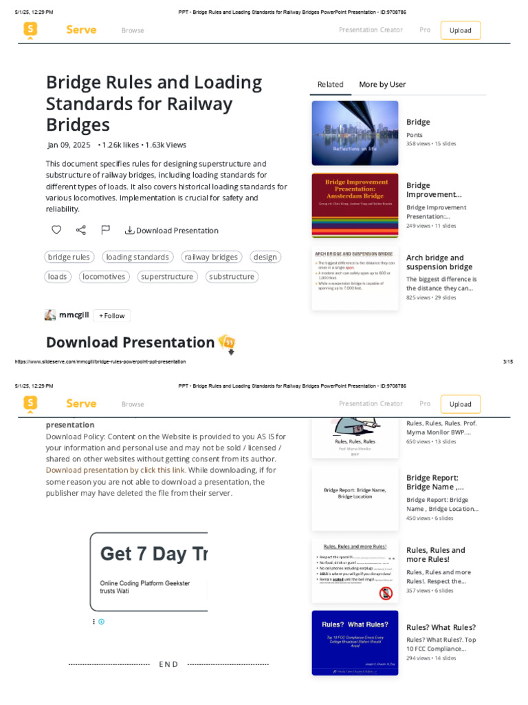 Railway Bridge Design & Loading Standards | PDF | Bridge | Truss