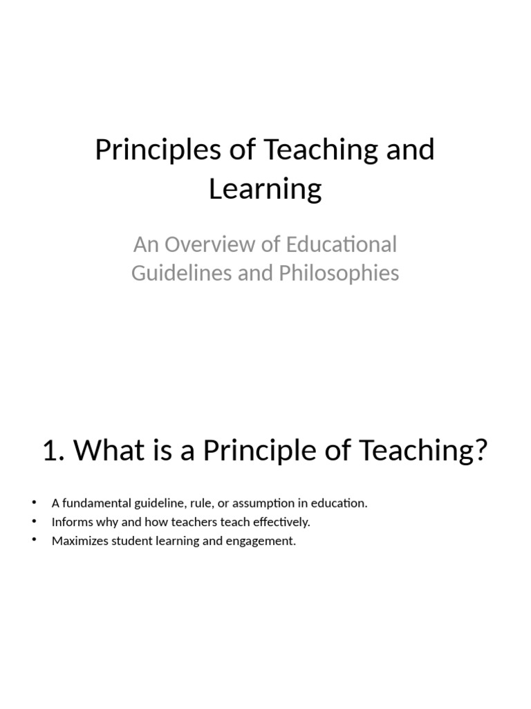 Teaching Principles Overview and Guidelines | PDF | Learning | Critical ...