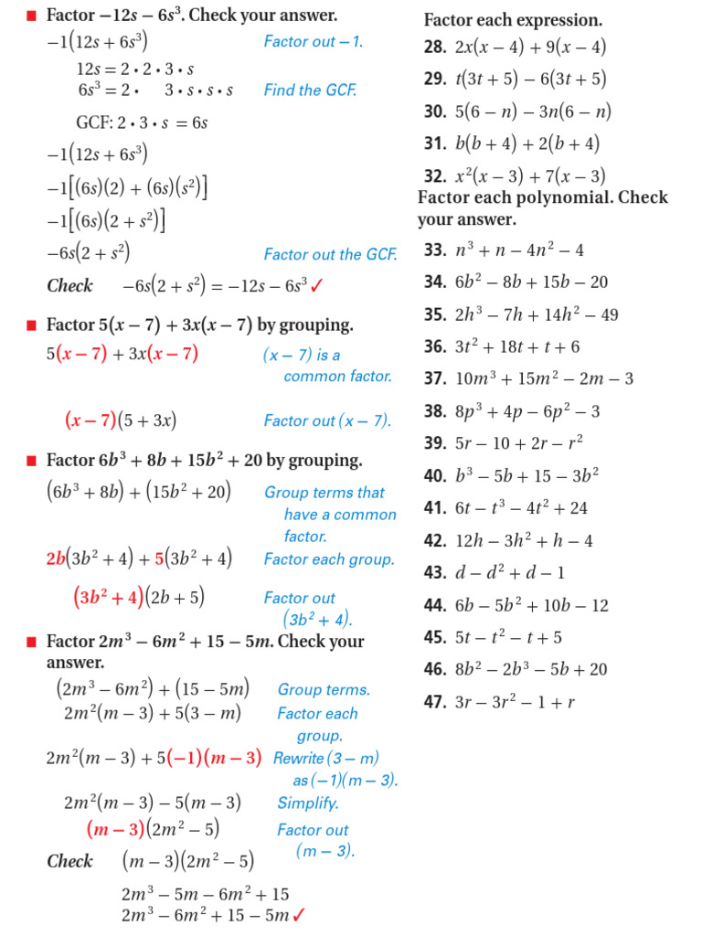 Factoring - Practice File Part | PDF | Algebra | Mathematics